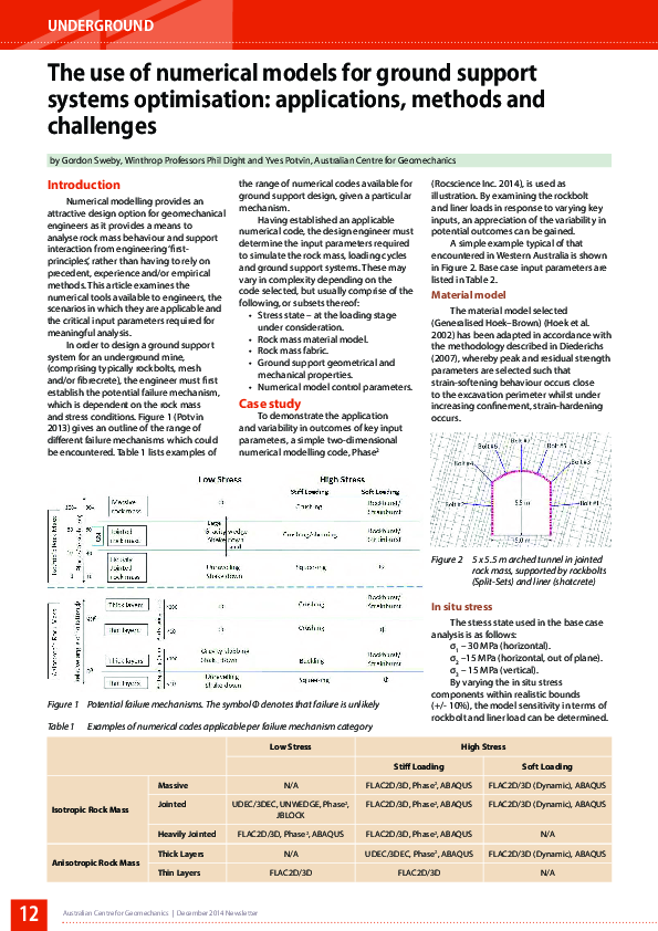 (PDF) The use of numerical models for Ground Support Systems Optimisation: Applications, Methods ...