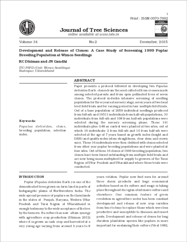 (PDF) Development and Release of Clones: A Case Study of Screening 1999 ...