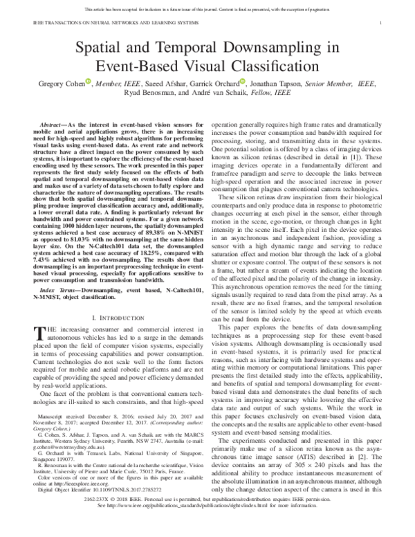 (PDF) Spatial and Temporal Downsampling in Event-Based Visual ...