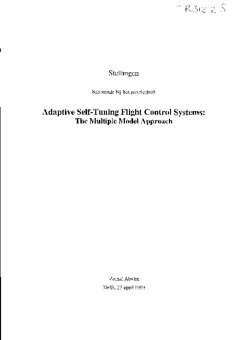 (PDF) Adaptive self tuning flight control systems: The multiple model ...