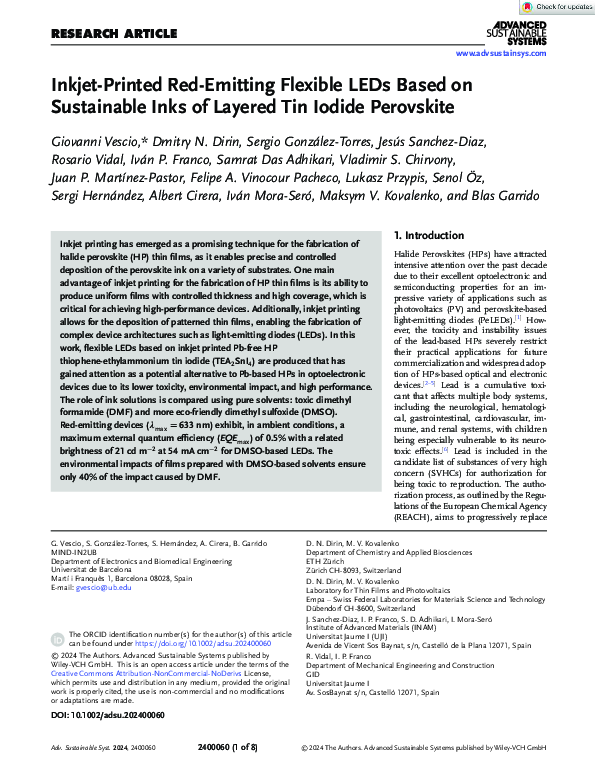 (PDF) Inkjet-Printed Red-Emitting Flexible LEDs Based on Sustainable ...