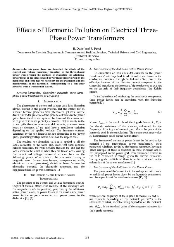 (PDF) Effects of Harmonic Pollution on Electrical Three-Phase Power ...