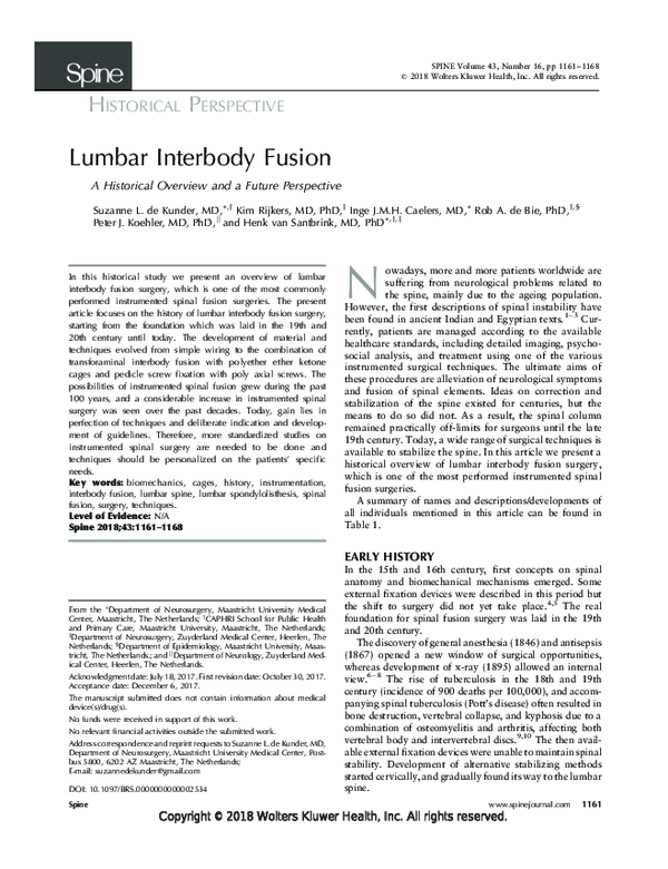 (PDF) Lumbar Interbody Fusion