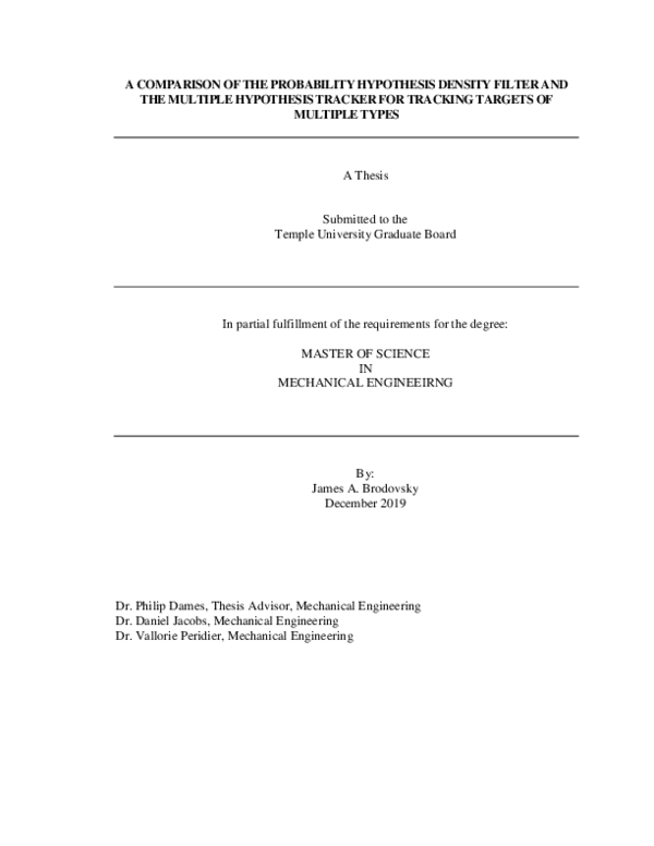 (PDF) A Comparison of the Probability Hypothesis Density Filter and the ...