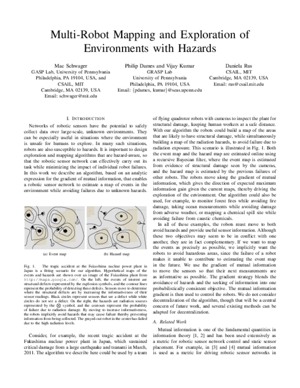 (PDF) Multi-Robot Mapping and Exploration of Environments with Hazards