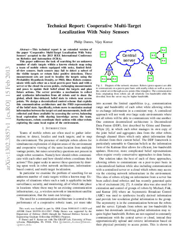 (PDF) Cooperative multi-target localization with noisy sensors