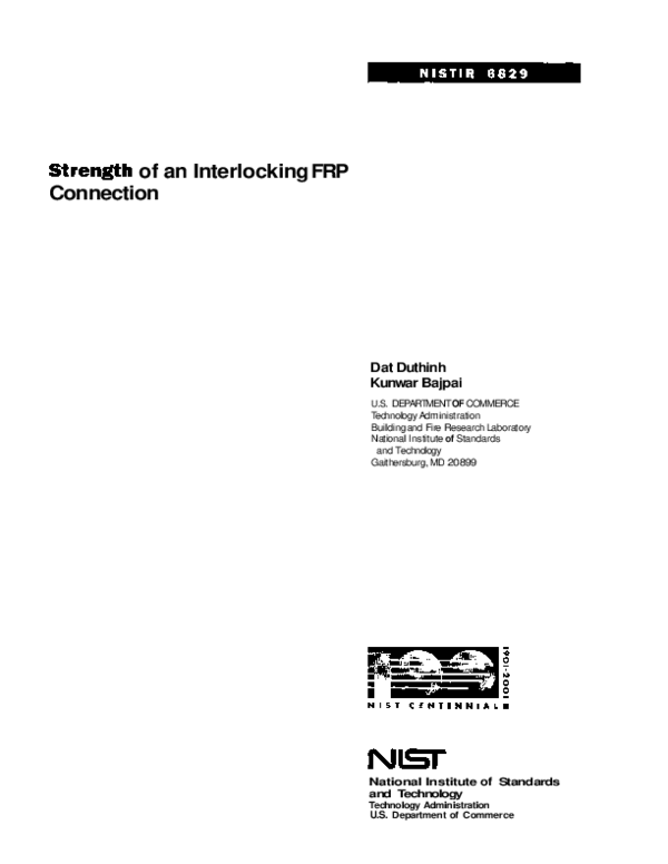 (PDF) Strength of an Interlocking FRP Connection | NIST