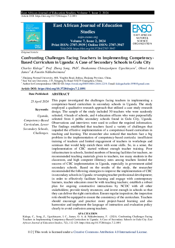 (PDF) Confronting Challenges Facing Teachers in Implementing Competency ...