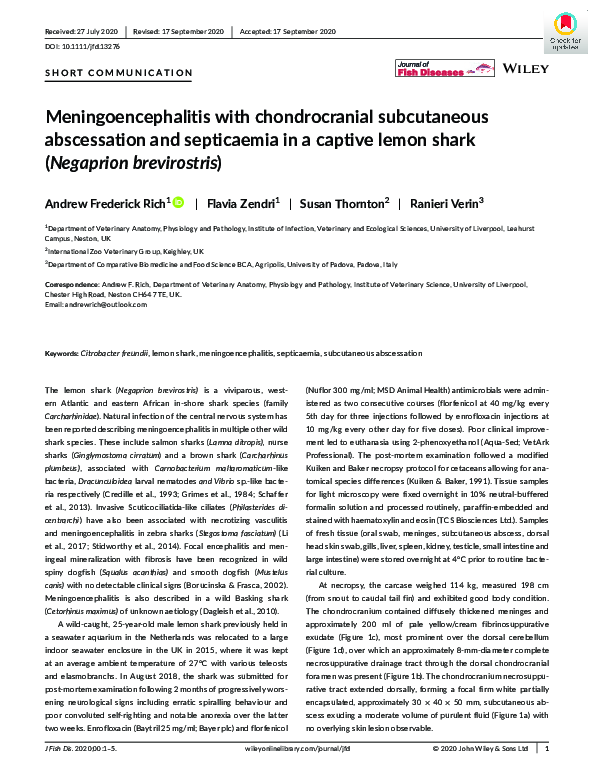 (PDF) Meningoencephalitis with chondrocranial subcutaneous abscessation ...