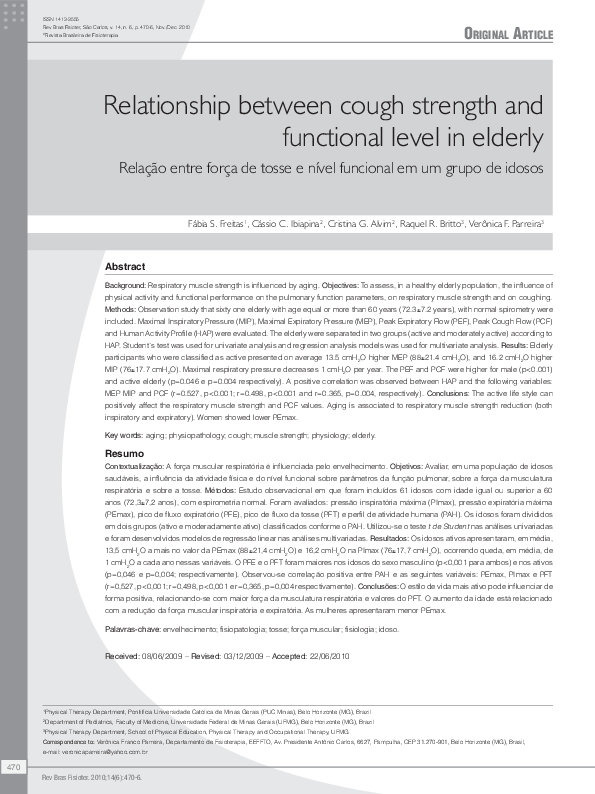 (PDF) Relationship between cough strength and functional level in ...