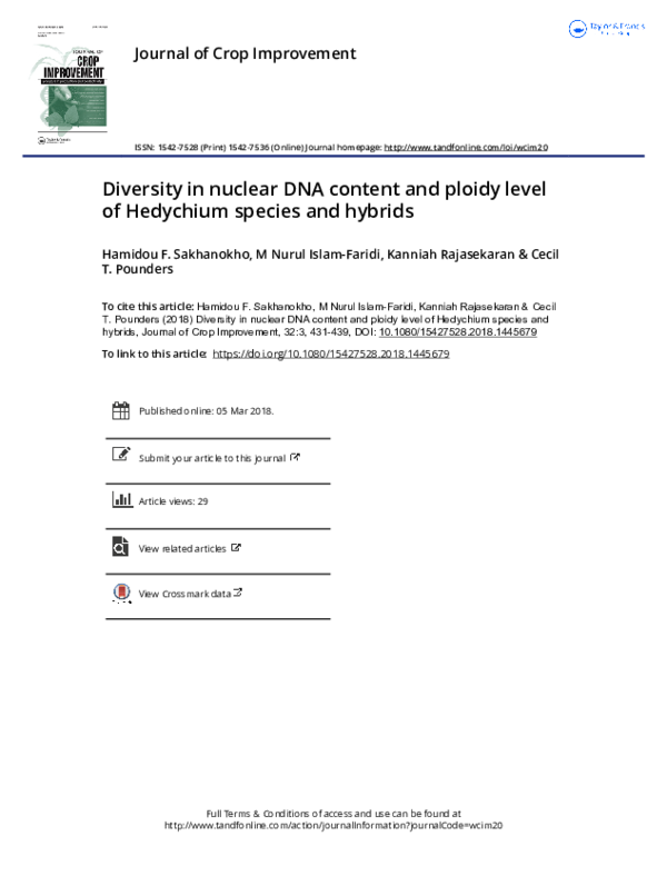(PDF) Diversity in nuclear DNA content and ploidy level ...