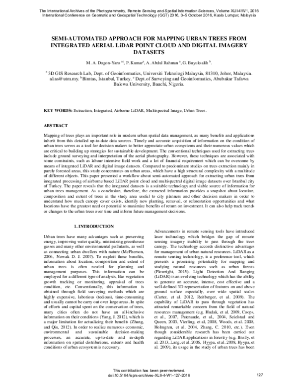 (PDF) SEMI-AUTOMATED APPROACH FOR MAPPING URBAN TREES FROM INTEGRATED ...