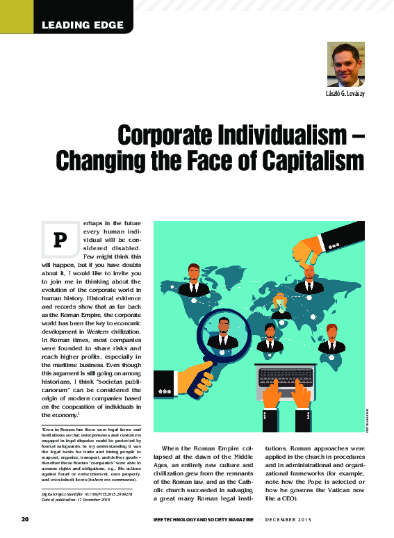 (PDF) Corporate Individualism--Changing the Face of Capitalism [Leading ...