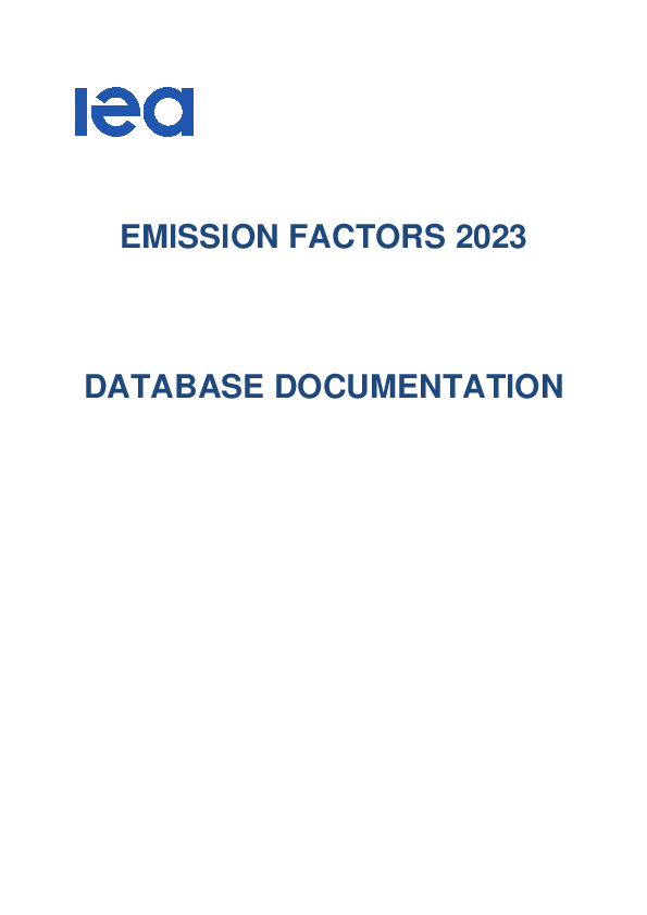 (PDF) IEA Emission Factors - 2023