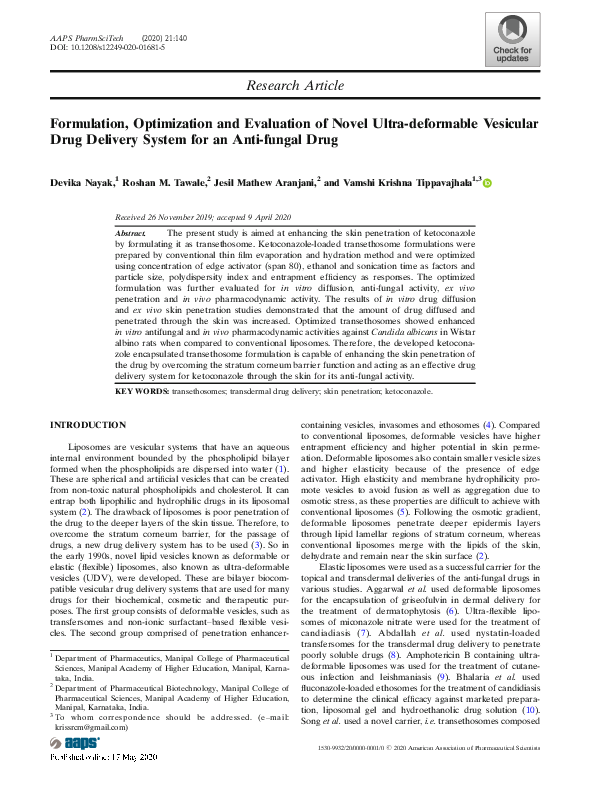 (PDF) Formulation, Optimization and Evaluation of Novel Ultra ...