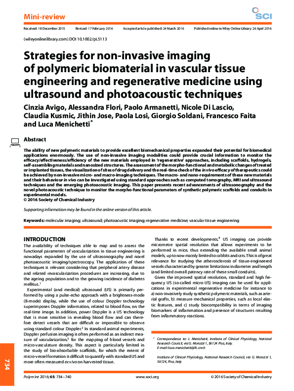 (PDF) Strategies for non‐invasive imaging of polymeric biomaterial in ...