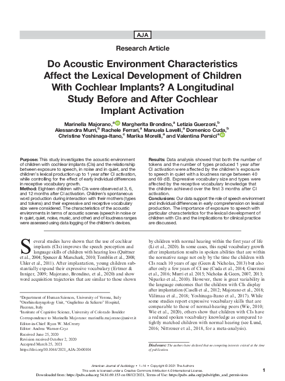 (PDF) Do Acoustic Environment Characteristics Affect the Lexical ...