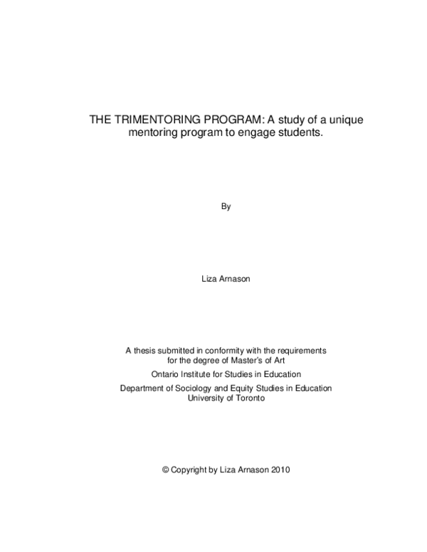 (PDF) The Trimentoring Program: A study of a Unique Mentoring Program ...
