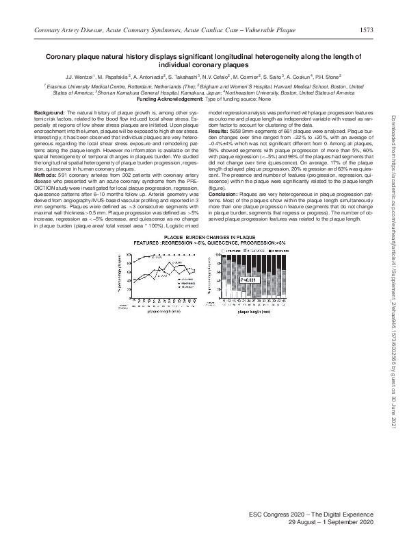 (PDF) Coronary plaque natural history displays significant longitudinal ...