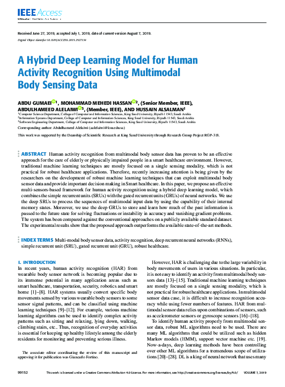 (PDF) A Hybrid Deep Learning Model for Human Activity Recognition Using ...