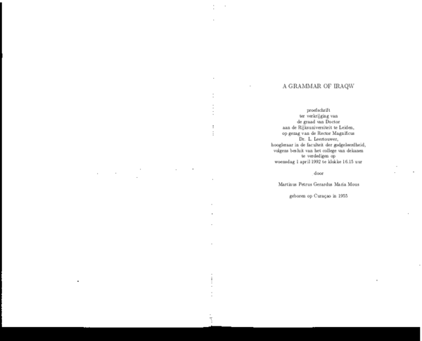 (PDF) A grammar of Iraqw