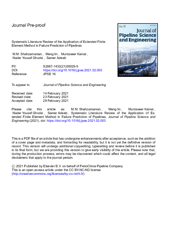 Pdf Systematic Literature Review Of The Application Of Extended Finite Element Method In