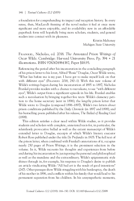 (PDF) WILDE, Oscar. 2018. The Annotated Prison Writings of Oscar Wilde ...