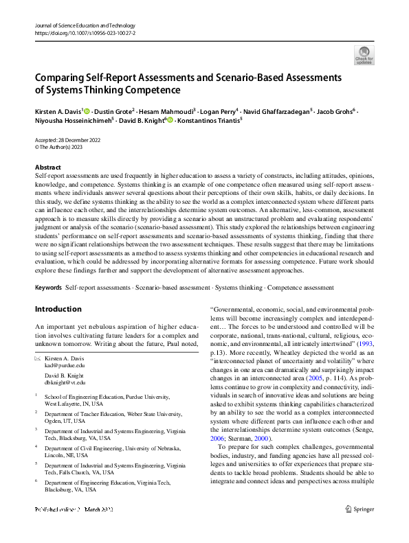 (PDF) Comparing Self-Report Assessments and Scenario-Based Assessments ...