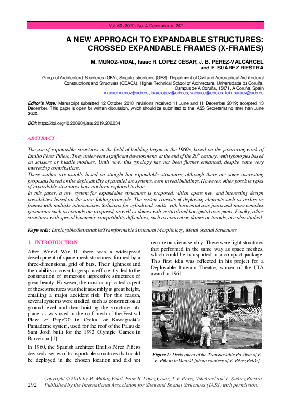 (PDF) Innovative Expandable Structures: X-Frames Design