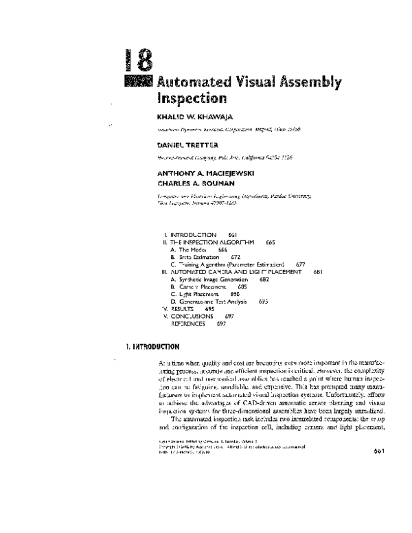 (PDF) Automated Visual Assembly Inspection