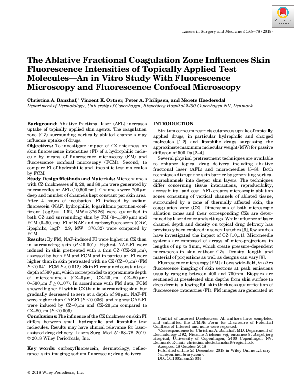 (PDF) The ablative fractional coagulation zone influences skin ...