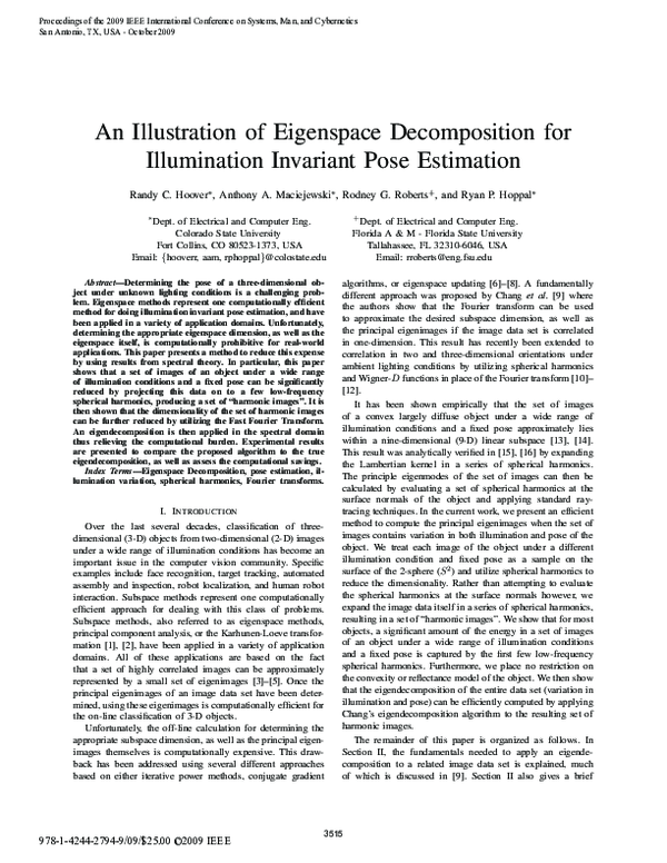 (PDF) An illustration of eigenspace decomposition for illumination invariant pose estimation