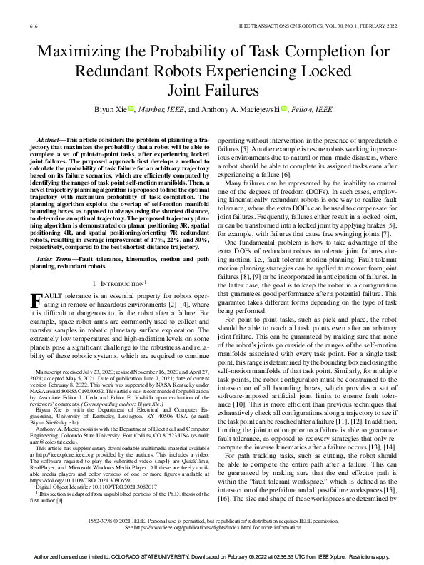 (PDF) Maximizing the Probability of Task Completion for Redundant ...