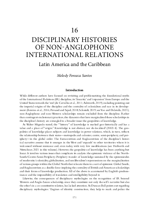 (PDF) Disciplinary Histories of non-anglophone International Relations