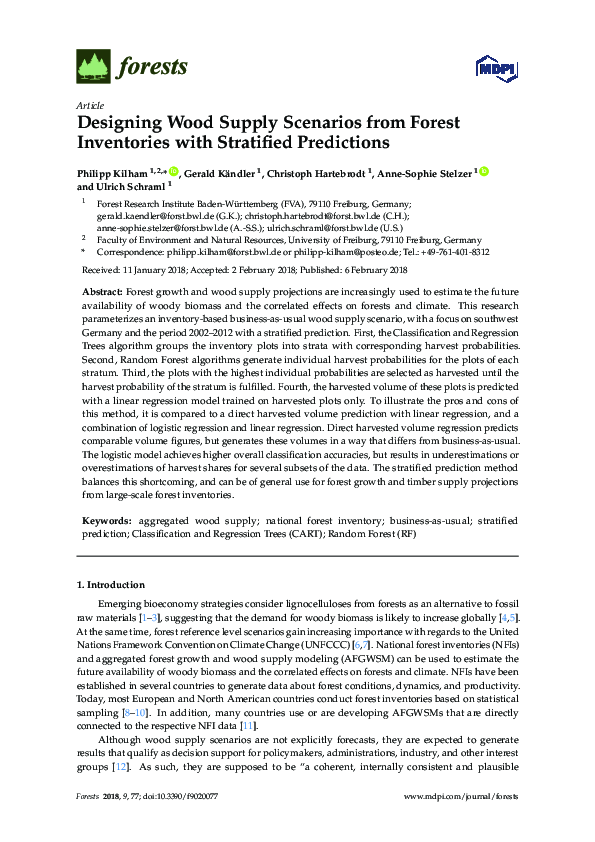 (PDF) Designing Wood Supply Scenarios from Forest Inventories with ...