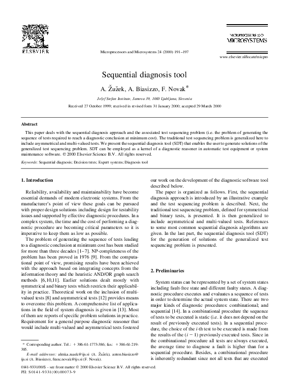 (PDF) Sequential diagnosis tool