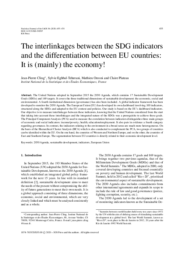(PDF) The interlinkages between the SDG indicators and the ...
