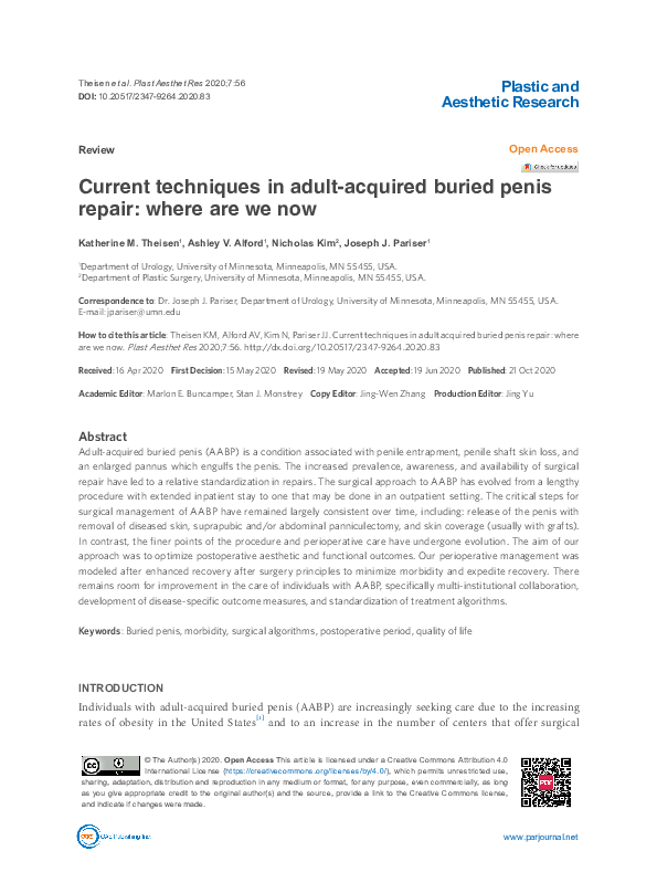 (PDF) Current techniques in adult-acquired buried penis repair: where ...
