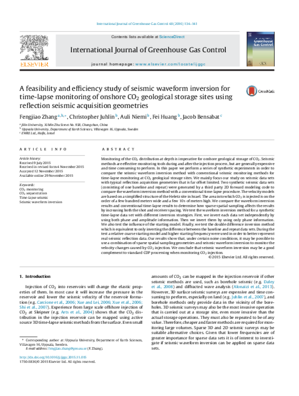 (PDF) A feasibility and efficiency study of seismic waveform inversion for time-lapse monitoring ...