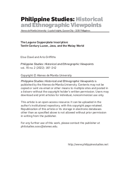 (PDF) The Laguna Copperplate Inscription: Tenth-Century Luzon, Java ...