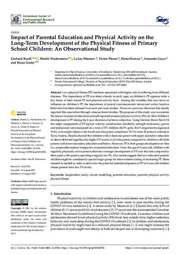(PDF) Impact of Parental Education and Physical Activity on the Long ...
