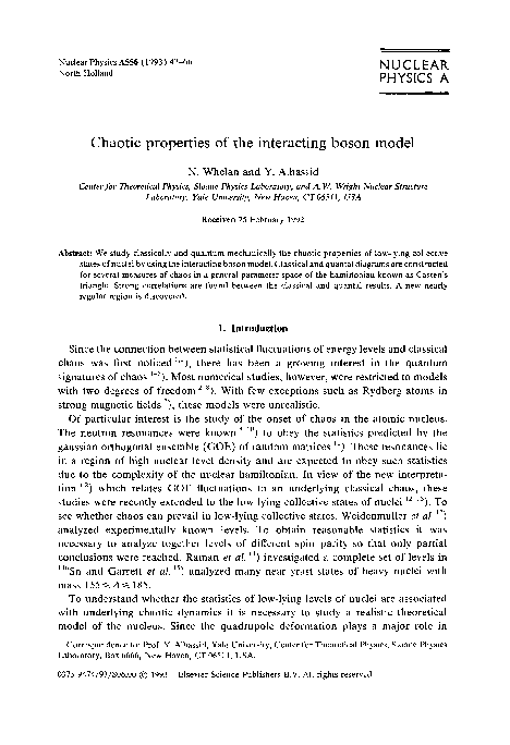 (PDF) Chaotic properties of the interacting boson model