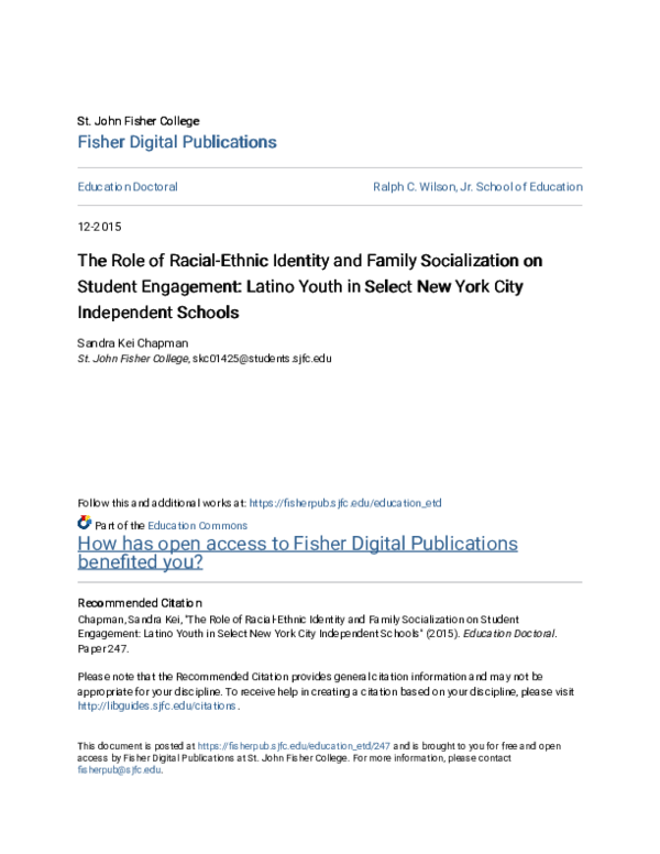(PDF) The Role of Racial-Ethnic Identity and Family Socialization on ...