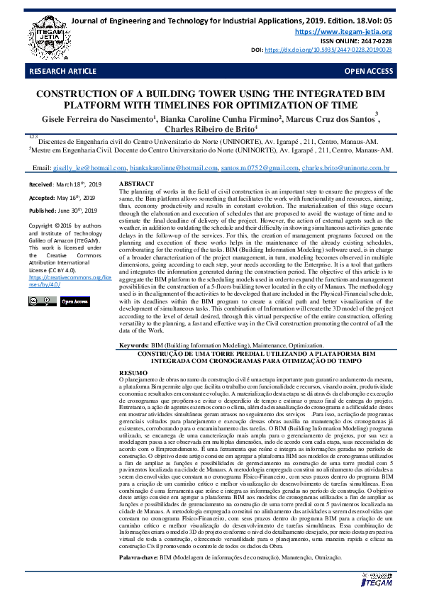 (PDF) Construction of a building tower using the integrated BIM ...