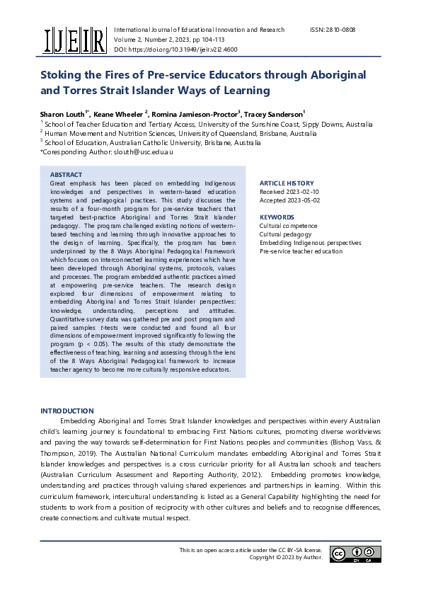 (PDF) Stoking the Fires of Pre-service Educators through Aboriginal and ...