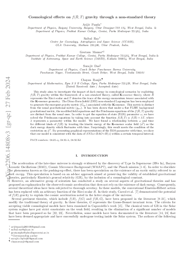 Pdf F Bar{r} T Gravity In The Context Of Dark Energy