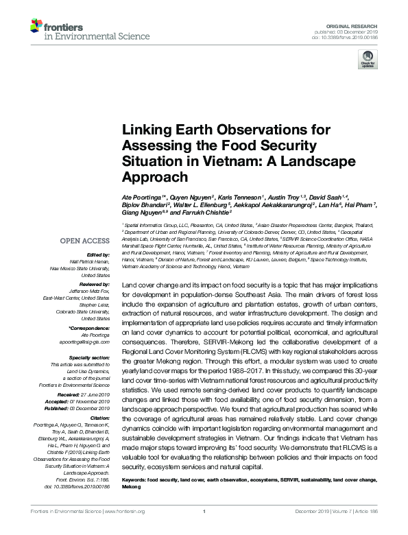 (PDF) Linking Earth Observations for Assessing the Food Security Situation in Vietnam: A ...