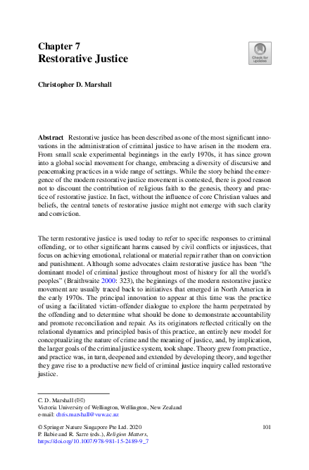 (PDF) Restorative Justice