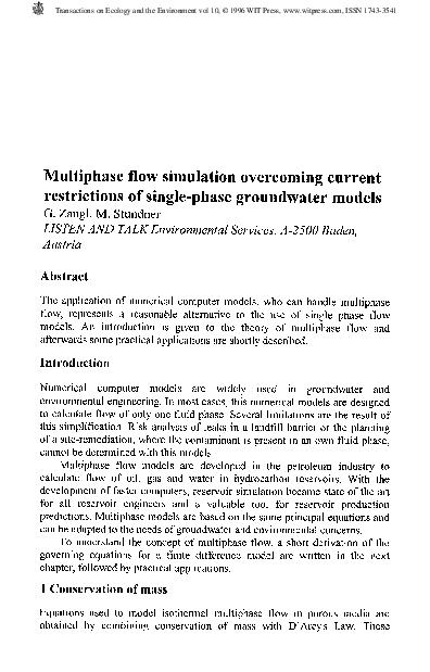 (PDF) Multiphase Flow Simulation Overcoming Current Restrictions Of Single-phase Groundwater Models