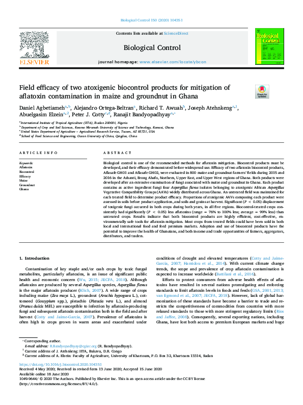 (PDF) Field efficacy of two atoxigenic biocontrol products for ...